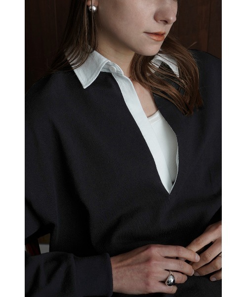 CLANE（クラネ）の「CLANE/クラネ/DEEP NECK WIDE RUGBY SHIRT（シャツ/ブラウス）」 - WEAR