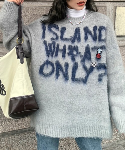 LYEON（リヨン）の「ロゴブラッシュニットビッグプルオーバー（ニット/セーター）」 - WEAR