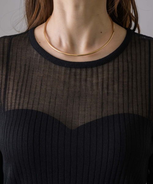 NEUNA（ヌナ）の「【1枚で主役級にもレイヤードスタイルにも！】リブフレアスリーブシアートップス（Tシャツ/カットソー）」 - WEAR