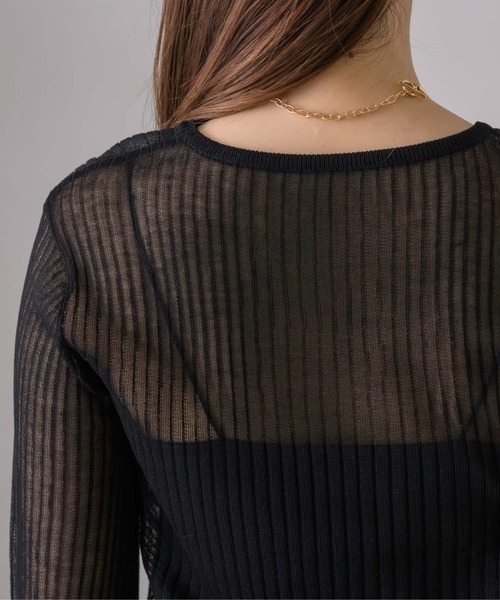 NEUNA（ヌナ）の「【1枚で主役級にもレイヤードスタイルにも！】リブフレアスリーブシアートップス（Tシャツ/カットソー）」 - WEAR