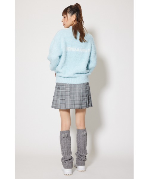 セール】【RIENDA GOLF】フェイクレザーロゴシャギーニットトップス 秋