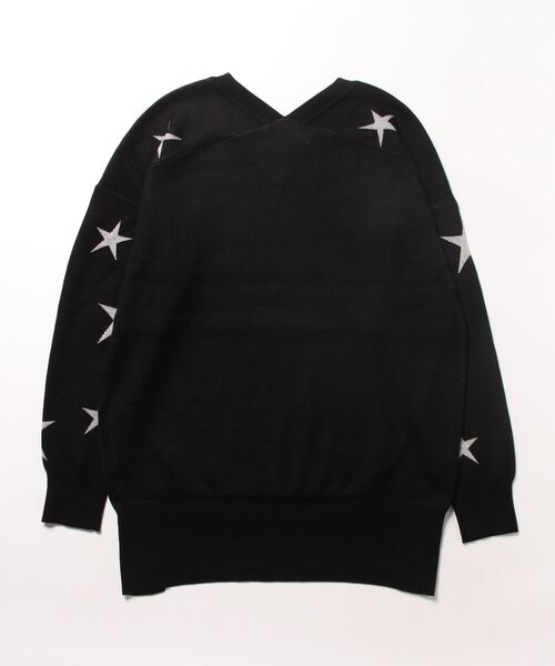 INTERPLANET（インタープラネット）の「スタージャガードVネックチュニック（ニット/セーター）」 - WEAR