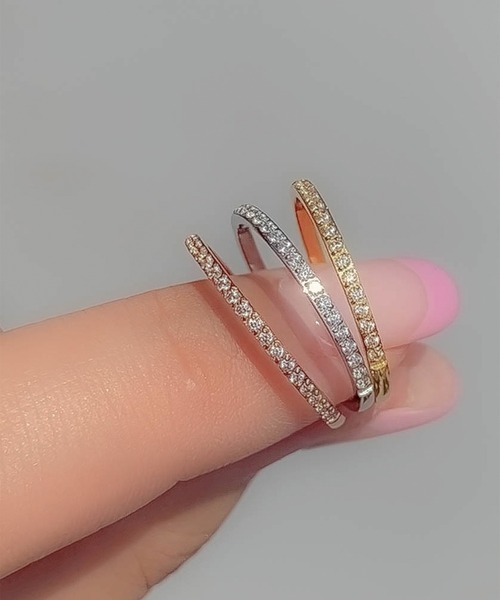 ebine（エビネ）の「Half Zirconia Ring 金属アレルギー対応 サージカルステンレス（リング）」 - WEAR