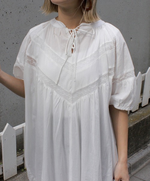 Fizz（フィズ）の「【Fizz/フィズ】 レース使いボリューム袖ワンピース（ワンピース）」 - WEAR