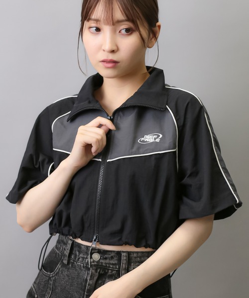 SPINNS（スピンズ）の「Wジップ半袖ショート丈ナイロンジャケット（ナイロンジャケット）」 - WEAR