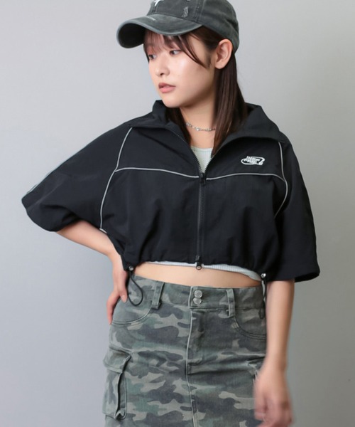 SPINNS（スピンズ）の「Wジップ半袖ショート丈ナイロンジャケット（ナイロンジャケット）」 - WEAR