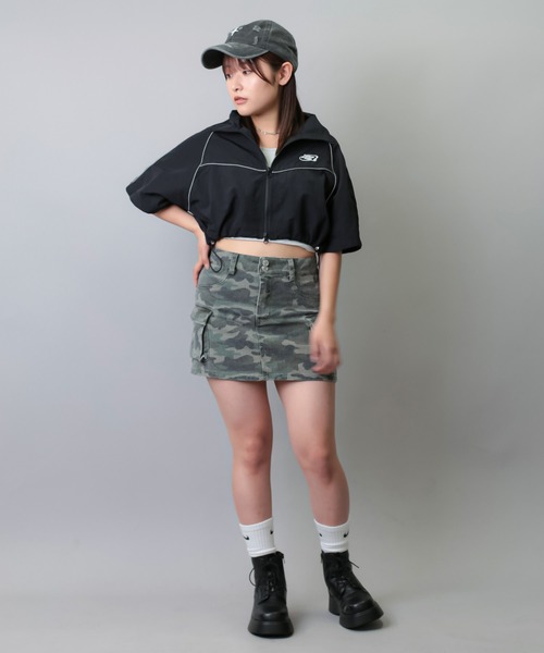 SPINNS（スピンズ）の「Wジップ半袖ショート丈ナイロンジャケット（ナイロンジャケット）」 - WEAR