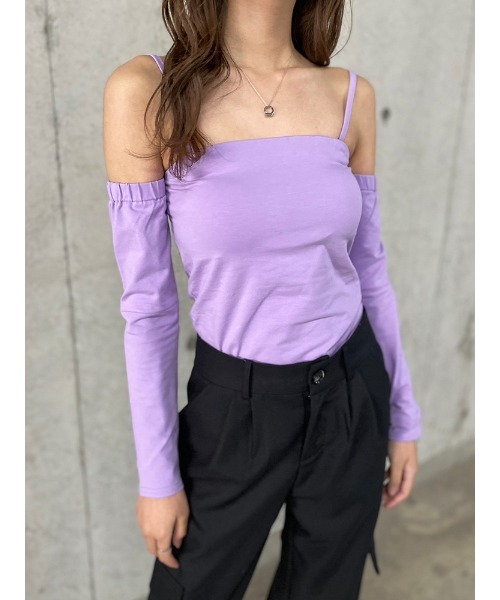 ENVYM（アンビー）の「スリーブカットオフショルTOPS（Tシャツ/カットソー）」 - WEAR