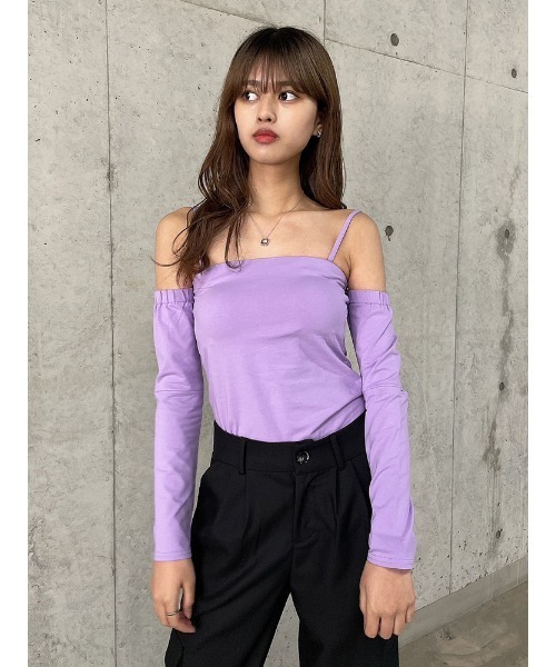 ENVYM（アンビー）の「スリーブカットオフショルTOPS（Tシャツ/カットソー）」 - WEAR