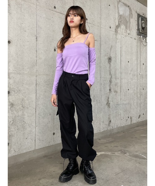 ENVYM（アンビー）の「スリーブカットオフショルTOPS（Tシャツ/カットソー）」 - WEAR