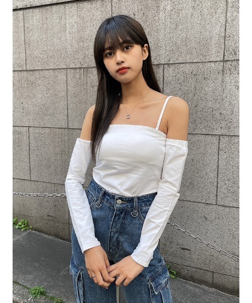 ENVYM（アンビー）の「スリーブカットオフショルTOPS（Tシャツ/カットソー）」 - WEAR