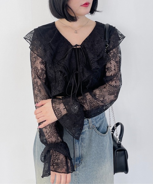 【セール】レースフリルブラウス 140689（シャツ/ブラウス）｜Heather（ヘザー）のファッション通販 - ZOZOTOWN