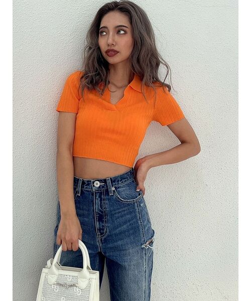 GYDA（ジェイダ）の「BACK OPEN POLOニットTOPS（ニット/セーター）」 - WEAR