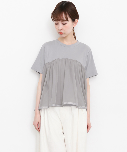 KBF（ケイビーエフ）の「チュール切替Tシャツ（Tシャツ/カットソー）」 - WEAR