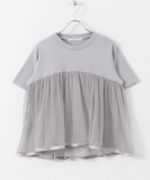 KBF（ケイビーエフ）の「チュール切替Tシャツ（Tシャツ/カットソー）」 - WEAR