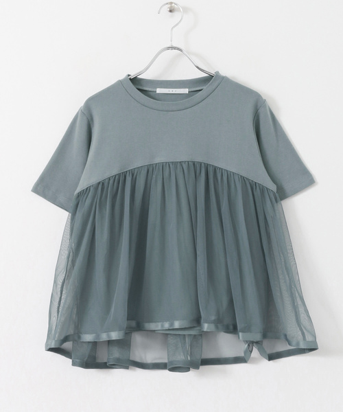 KBF（ケイビーエフ）の「チュール切替Tシャツ（Tシャツ/カットソー）」 - WEAR