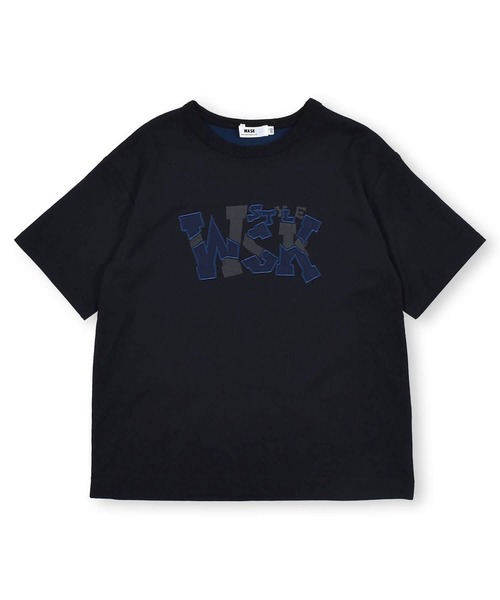 WASK（ワスク）の「WASK/ロゴパッチワークプリント天竺Tシャツ(100~160cm)（Tシャツ/カットソー）」 - WEAR