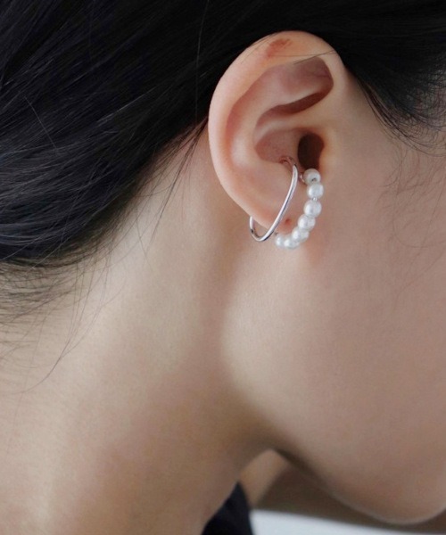 《アクリルパールミックス2連シングルイヤーカフ（MA/EK383）（イヤーカフ）｜B.I.D.（ビーアイディー）のファッション通販 ...