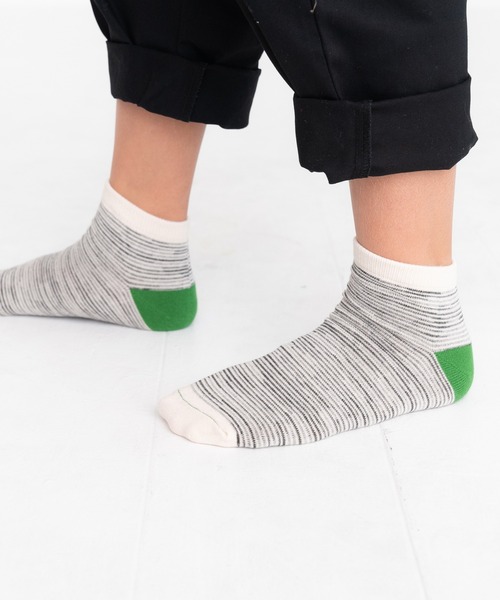 stample（スタンプル）の「ペンシルボーダーアンクルソックス 3P（ソックス/靴下）」 - WEAR