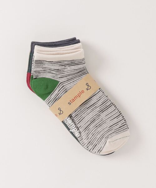stample（スタンプル）の「ペンシルボーダーアンクルソックス 3P（ソックス/靴下）」 - WEAR