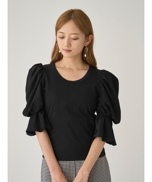 SNIDEL（スナイデル）の「ボリュームショルダーカットTOPS（Tシャツ/カットソー）」 - WEAR