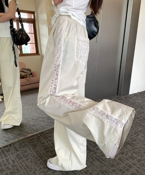 【セール】シースルーレースラインバンディングパンツ（その他パンツ）｜by muni:r（バイ ムニール）のファッション通販 - ZOZOTOWN