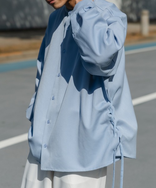 Adoon plain（アドーンプレーン）の「【Adoon plain】サイドデザインバンドカラーシャツ（シャツ/ブラウス）」 - WEAR