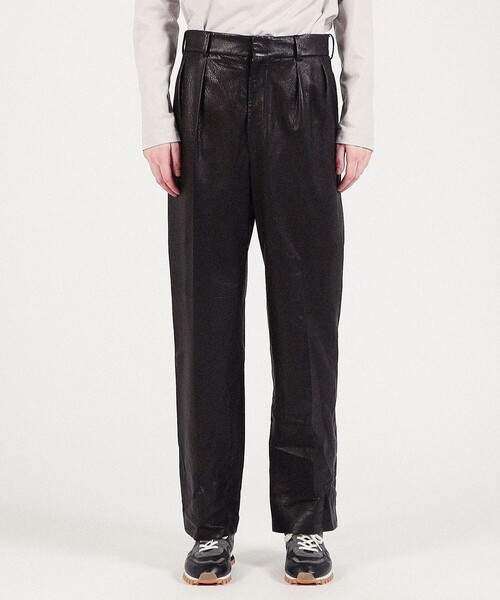 EDITION（エディション）の「EURO GOAT LEATHER SLACKS レザー スラックス（スラックス）」 - WEAR