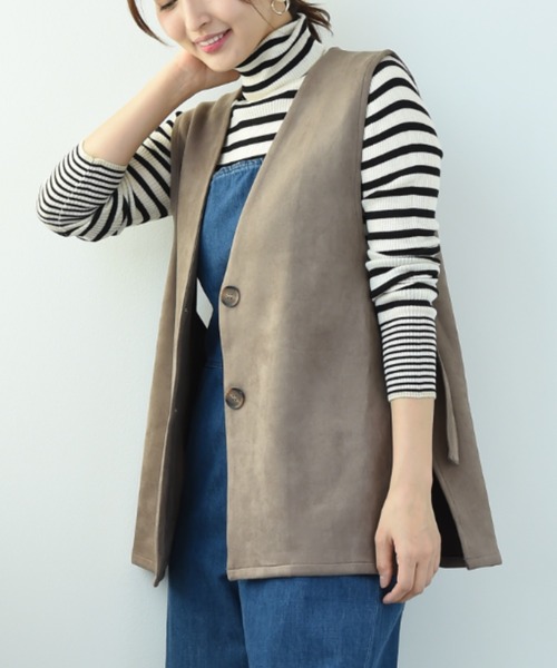 INTERPLANET（インタープラネット）の「【WEB限定】サイドDカンフェイクスエードジレ（ベスト）」 - WEAR