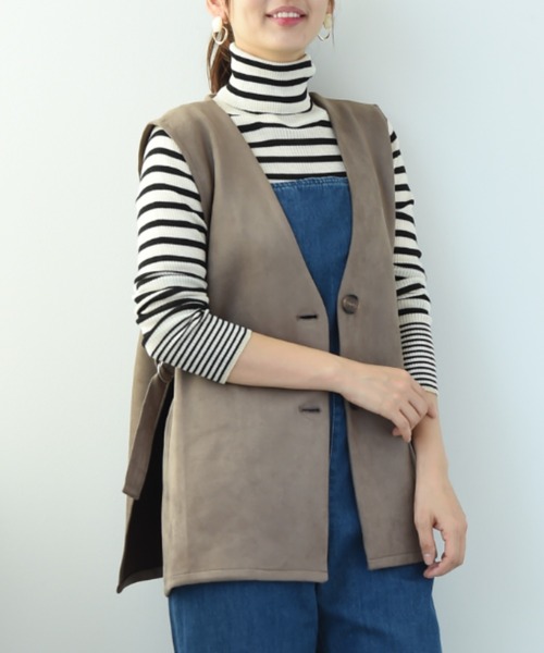 INTERPLANET（インタープラネット）の「【WEB限定】サイドDカンフェイクスエードジレ（ベスト）」 - WEAR