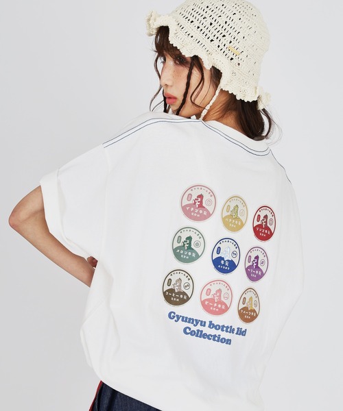 DOUBLE NAME（ダブルネーム）の「Gyunyu bottle lid BACKモチーフTEE（Tシャツ/カットソー）」 - WEAR