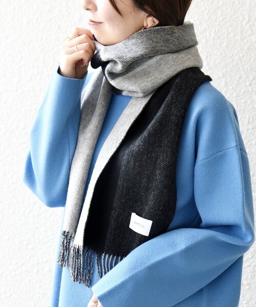 セール】SHIPS any: サープラスヤーン ウール カシミヤ リバーシブル