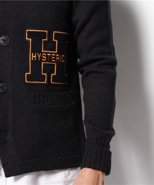 HYSTERIC GLAMOUR（ヒステリックグラマー）の「H COLLEGE LOGOワッペン付BZ（カーディガン/ボレロ）」 - WEAR
