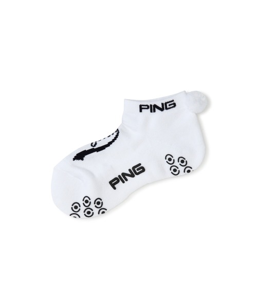 PING（ピン）の「【PING】アリゾナロゴL字 ポンポン付アンクルソックス (LADIES)（ソックス/靴下）」 - WEAR