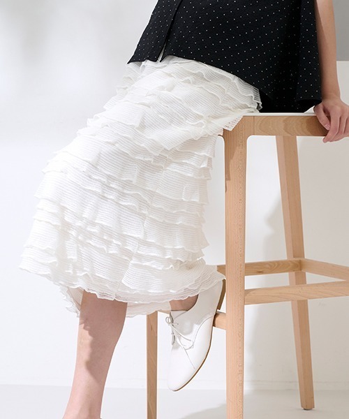 【セール】【AMI】フリルナロースカート（スカート）｜pom ponette junior（ポンポネットジュニア）のファッション通販 ...