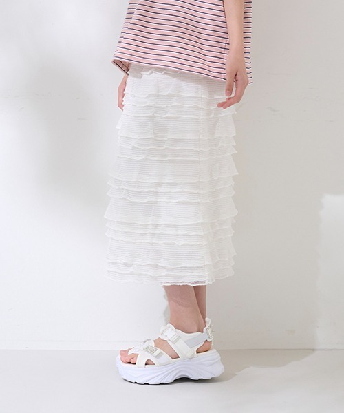 pom ponette junior（ポンポネットジュニア）の「【AMI】フリルナロースカート（スカート）」 - WEAR