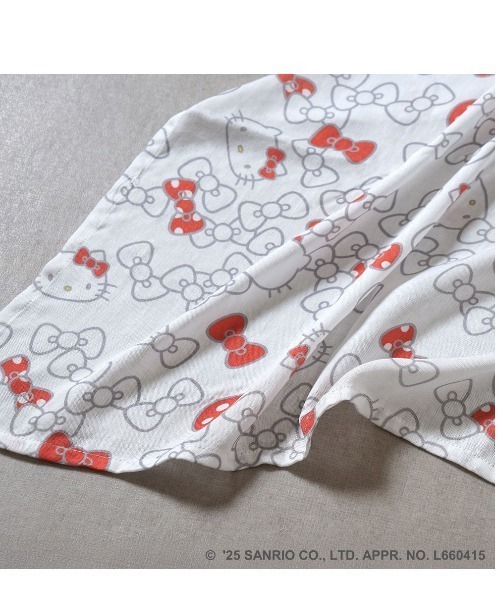 Hoppetta（ホッペッタ）の「【HELLO KITTY × Hoppetta(ホッペッタ)】HELLO KITTY SWADDLE bamboo(スワドルバンブー)（おくるみ）」 - WEAR