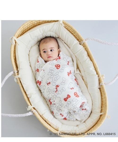 Hoppetta（ホッペッタ）の「【HELLO KITTY × Hoppetta(ホッペッタ)】HELLO KITTY SWADDLE bamboo(スワドルバンブー)（おくるみ）」 - WEAR