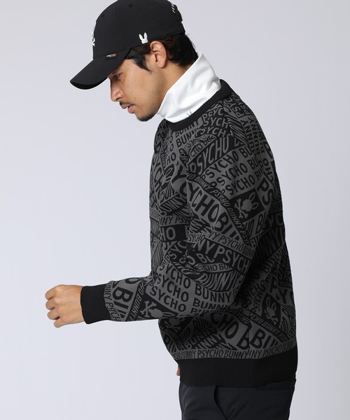 GOLF]総柄フォントロゴ オリジナルジャガードニット（ニット/セーター