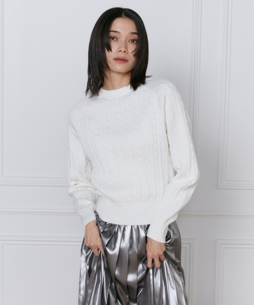 INED（イネド）の「PIMA COTTONケーブルニット（ニット/セーター）」 - WEAR