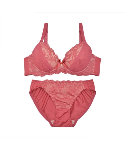 DRW（ドロー）の「ヌーディー エレガント レース ブラジャー & フルバック ショーツ セット（ブラ&ショーツ）」 - WEAR