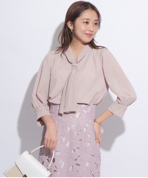 JUSGLITTY（ジャスグリッティー）の「7分袖パールバーブラウス（シャツ/ブラウス）」 - WEAR