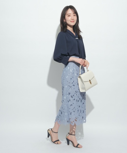 JUSGLITTY（ジャスグリッティー）の「7分袖パールバーブラウス（シャツ/ブラウス）」 - WEAR