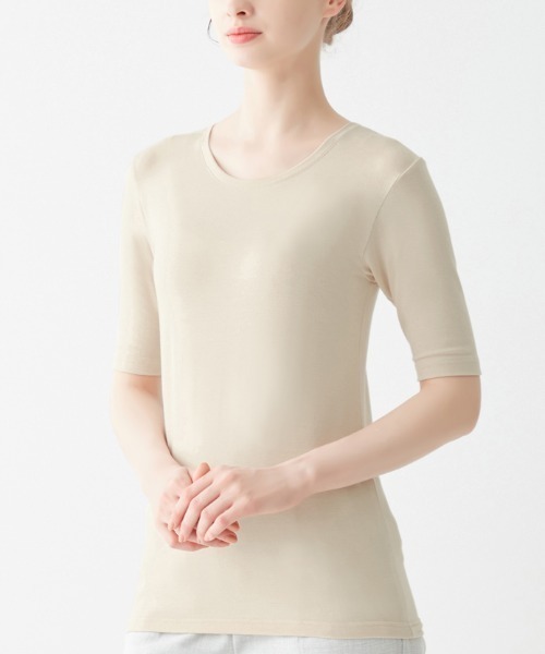 GUNZE（グンゼ）の「アセドロン 裏起毛であたたかい 5分袖インナー 冬の汗冷えどこへやら（インナーウェア/肌着）」 - WEAR