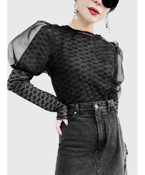 LVEU.（ラブユ.）の「See-through puff shoulder tops / シースルーパフショルダートップス(Ai select)（シャツ/ブラウス）」 - WEAR
