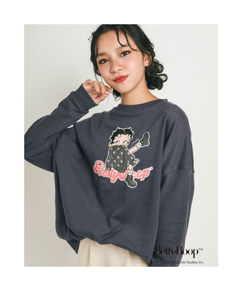 ZIDDY（ジディ）の「ZIDDY/【ベティーちゃん×ZIDDYコラボアイテム】前面プリントゆるシルエットドロップショルダートレーナー(130 ...