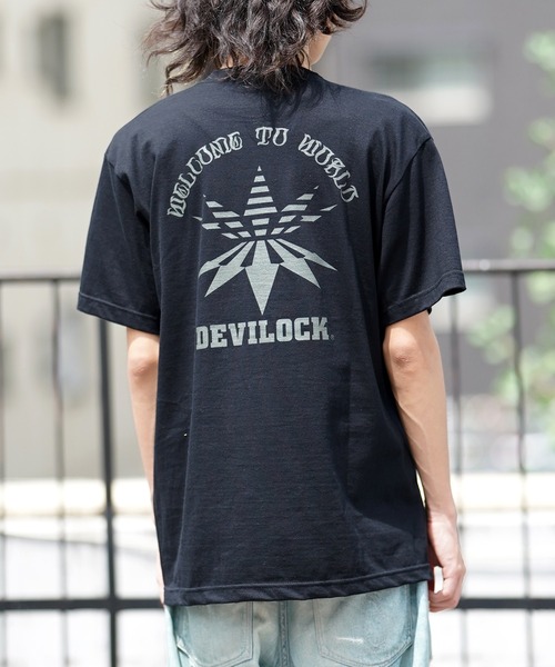 DEVILOCK（デビロック）の「DEVILOCK デビロック BLACK&BLACK / DEATHMETALロゴ & BIG VECTORロゴ TEE Tシャツ（Tシャツ/カットソー ...