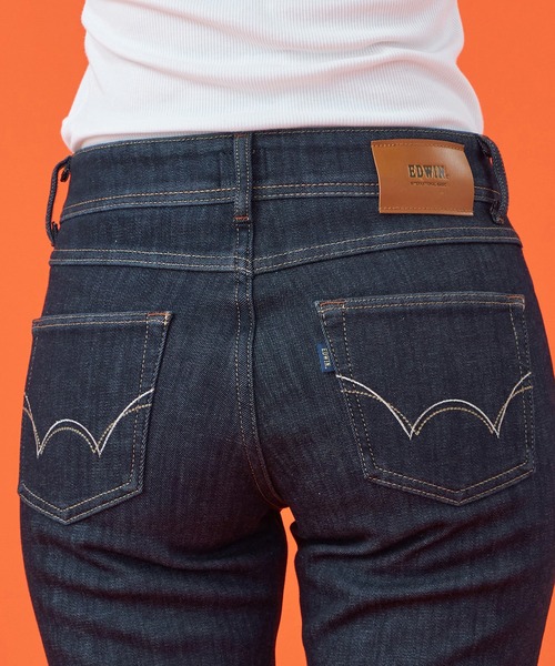 【セール】EDWIN LADIES 『裏フリースであったかい。』インターナショナルベーシックBODY FIREゆったりストレート暖かいデニムパンツ【暖】（デニムパンツ）｜EDWIN（エドウィン ...