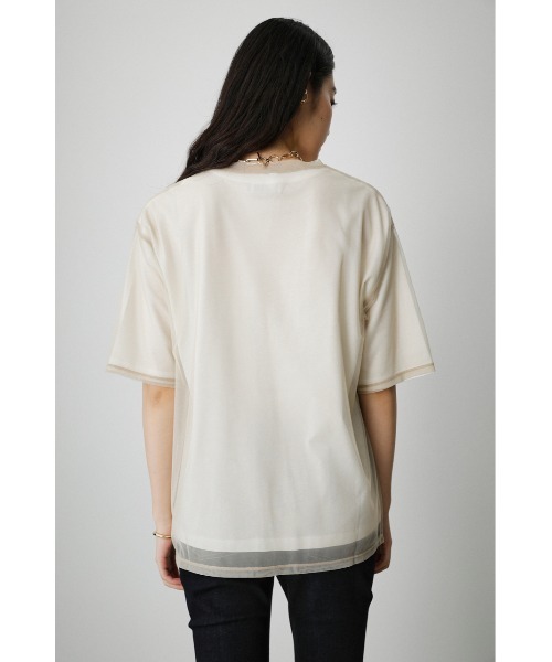 AZUL BY MOUSSY（アズールバイマウジー）の「TULLE SET MESSAGE PRINT TEE/チュールセットメッセージプリントTシャツ（Tシャツ/カットソー）」 - WEAR