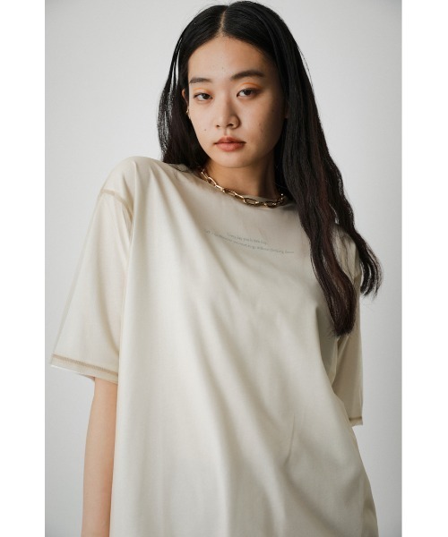 AZUL BY MOUSSY（アズールバイマウジー）の「TULLE SET MESSAGE PRINT TEE/チュールセットメッセージプリントTシャツ（Tシャツ/カットソー）」 - WEAR